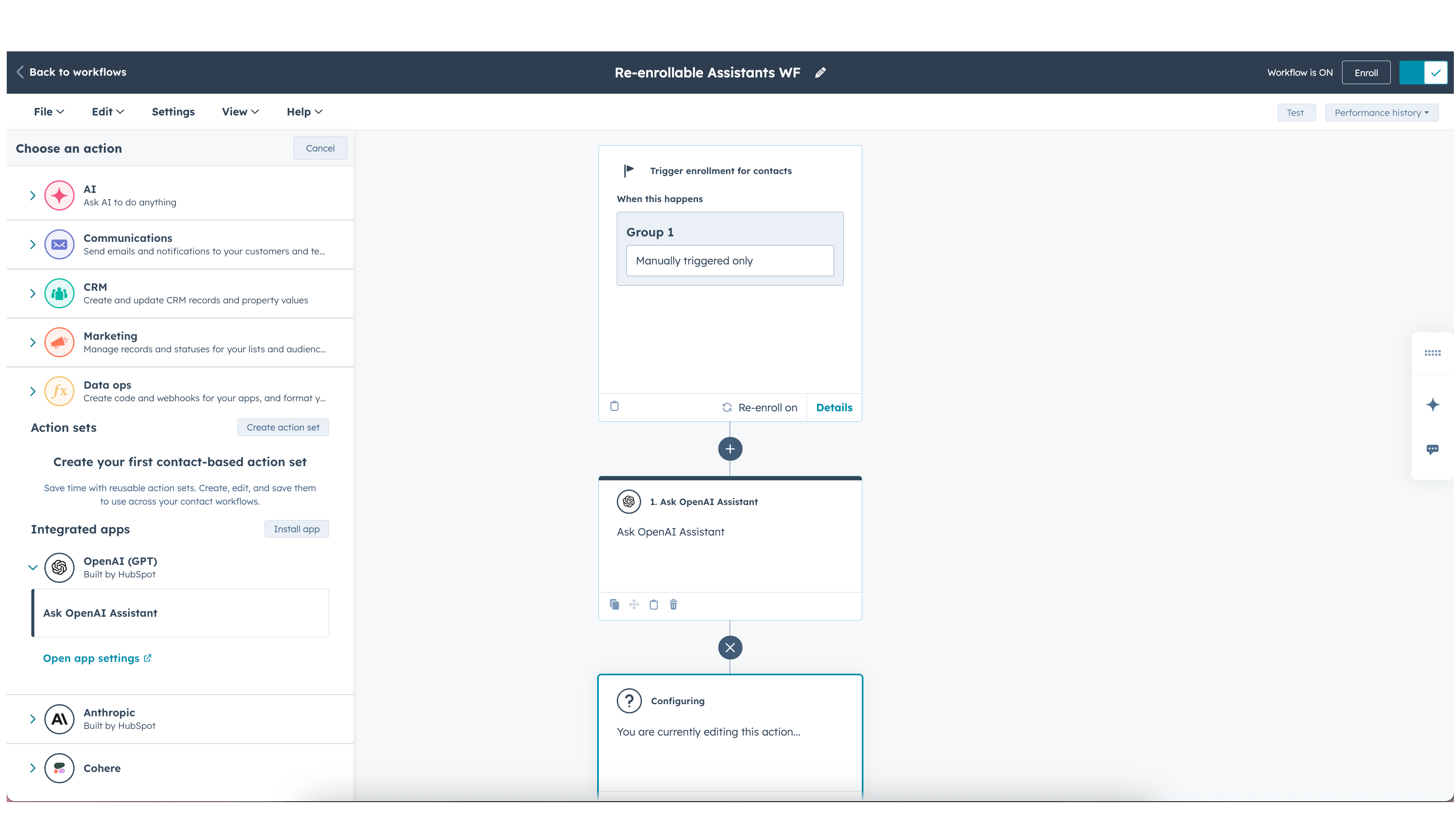 OpenAI workflow action HubSpot Integration | Connect Them Today